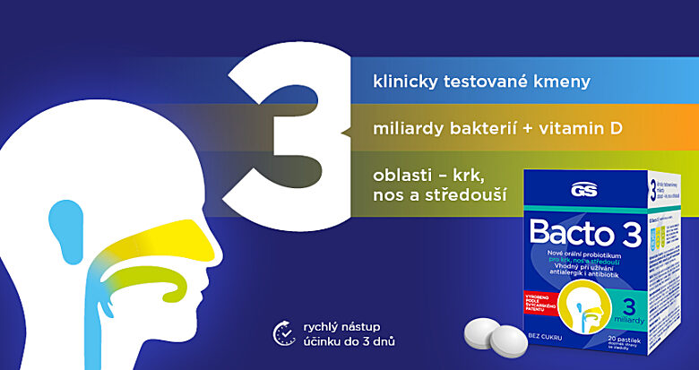 GS Bacto 3, Orální probiotika, 20 pastilek | GSKlub.cz