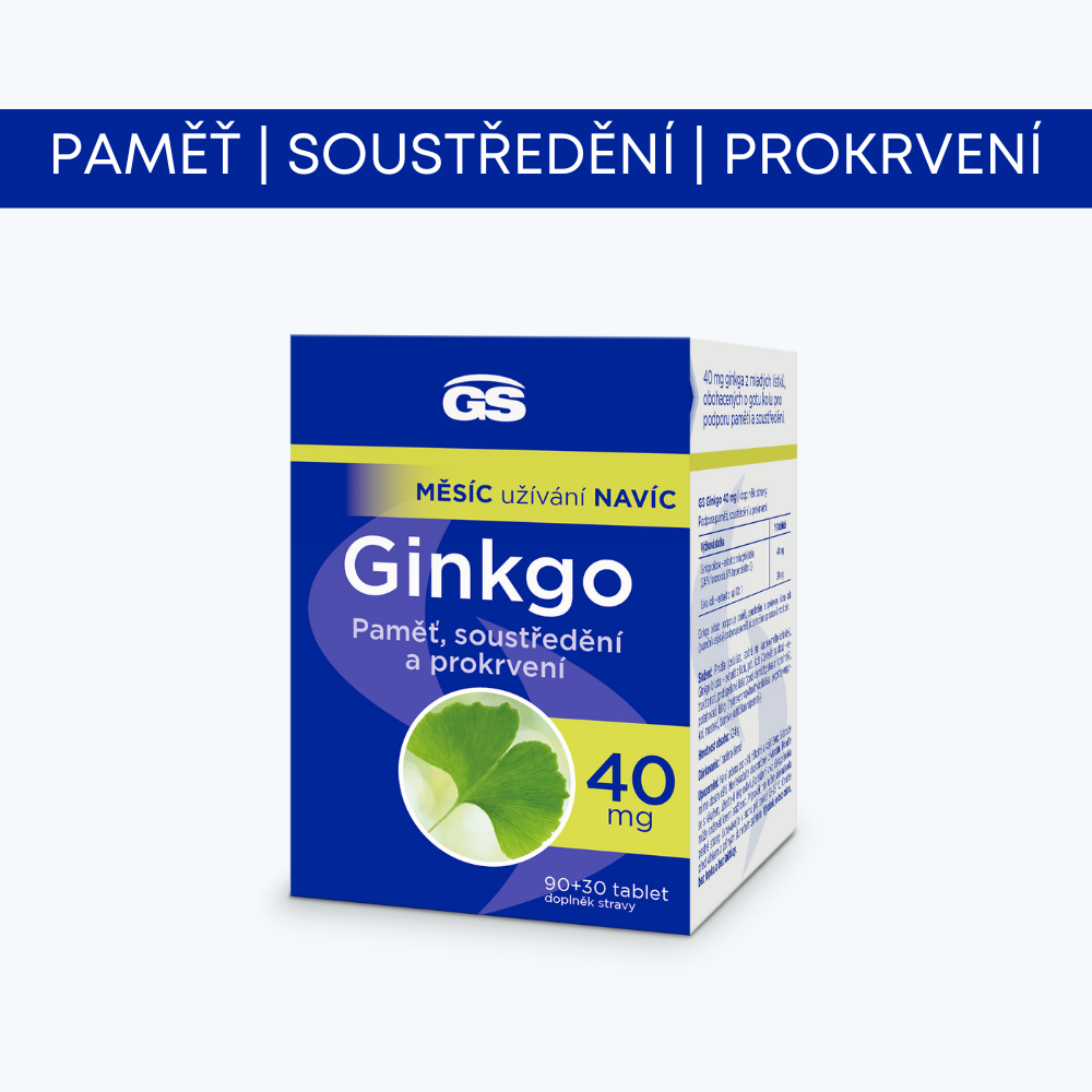 GS Ginkgo 40 mg, 90+30 tablet | GSKlub.cz