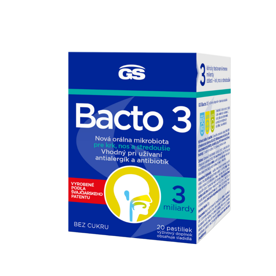 GS Bacto 3, Orální probiotika, 20 pastilek | GSKlub.cz