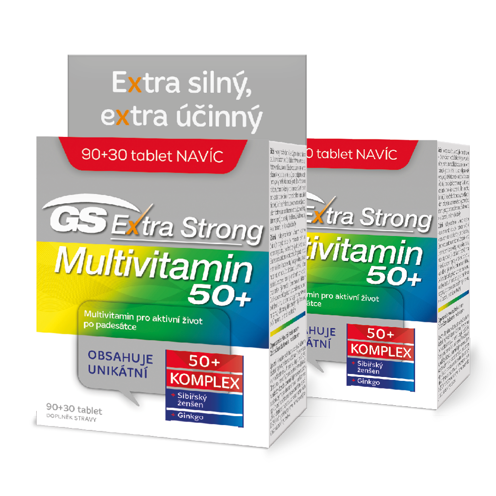 GS Extra Strong Multivitamin 50+, 2 × 120 tablet - GSKlub.cz