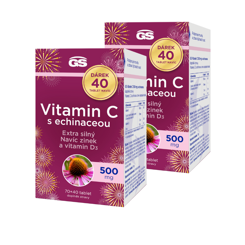 GS Vitamin C500 s echinaceou, 70+40 tablet NAVÍC, dárkové balení 2025 ...
